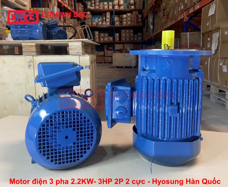 Motor Điện 3 Pha 2.2KW- 3HP 2P 2 Cực - Hyosung Hàn Quốc